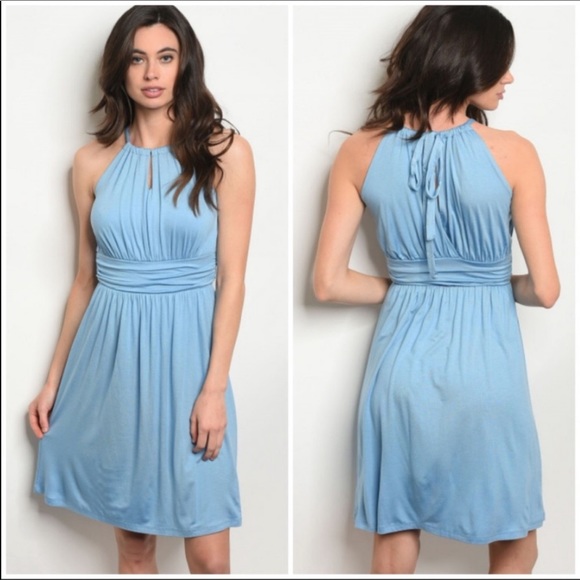 Gilli | Dresses | Amazing Light Blue Halter Dress | Poshmark
